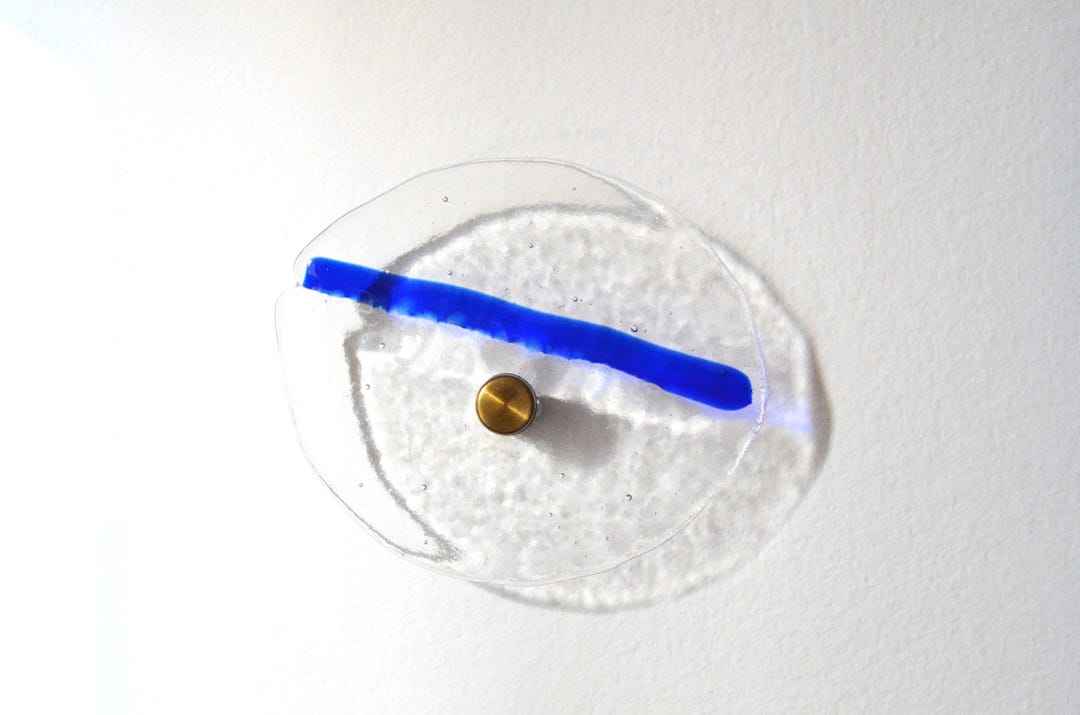 Nr. 139 Abstract Murano Glass Wall Hook in Blue and Clear Glass - Etsy