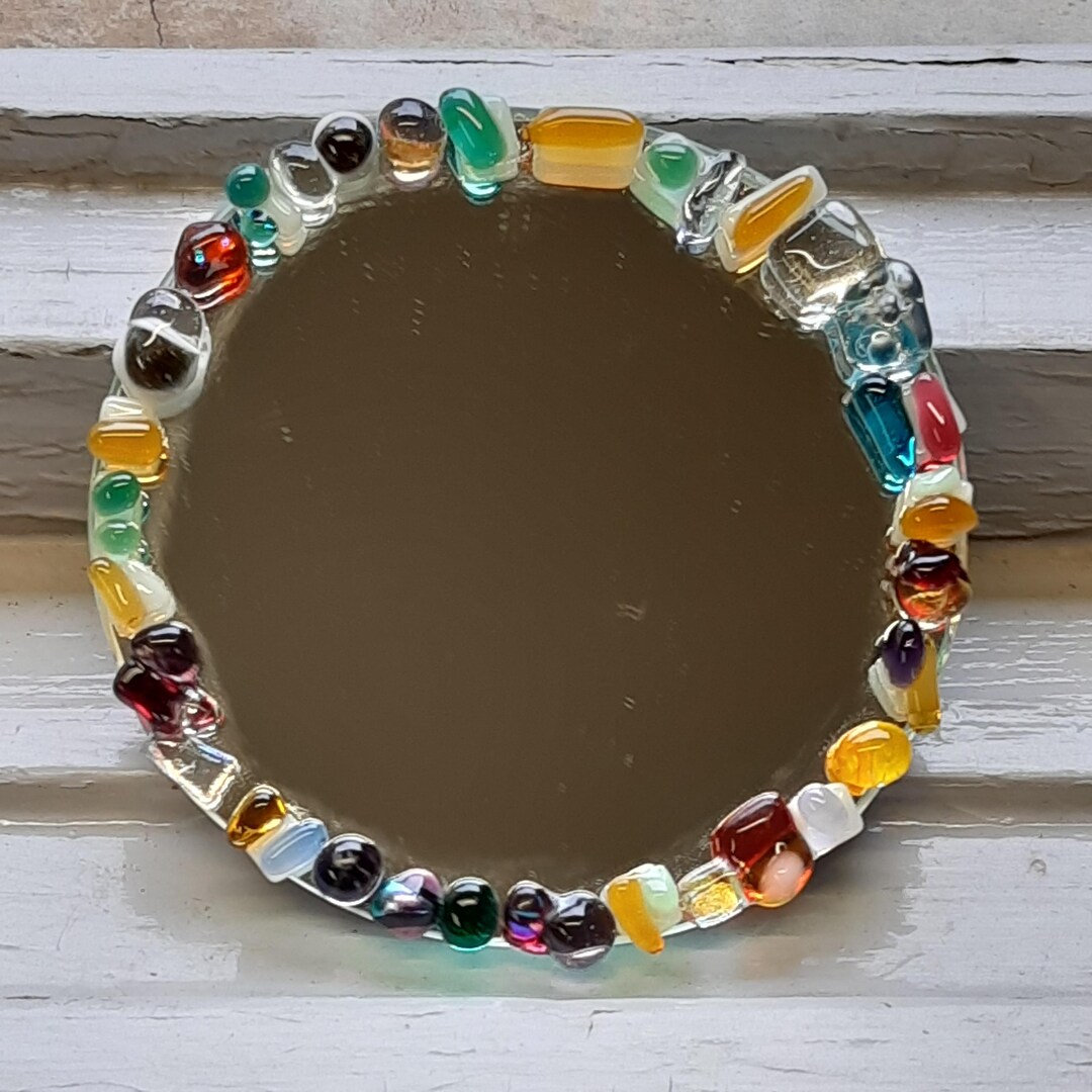 Mirror With a Frame Made of Colorfull Fused Glass Gems - Etsy