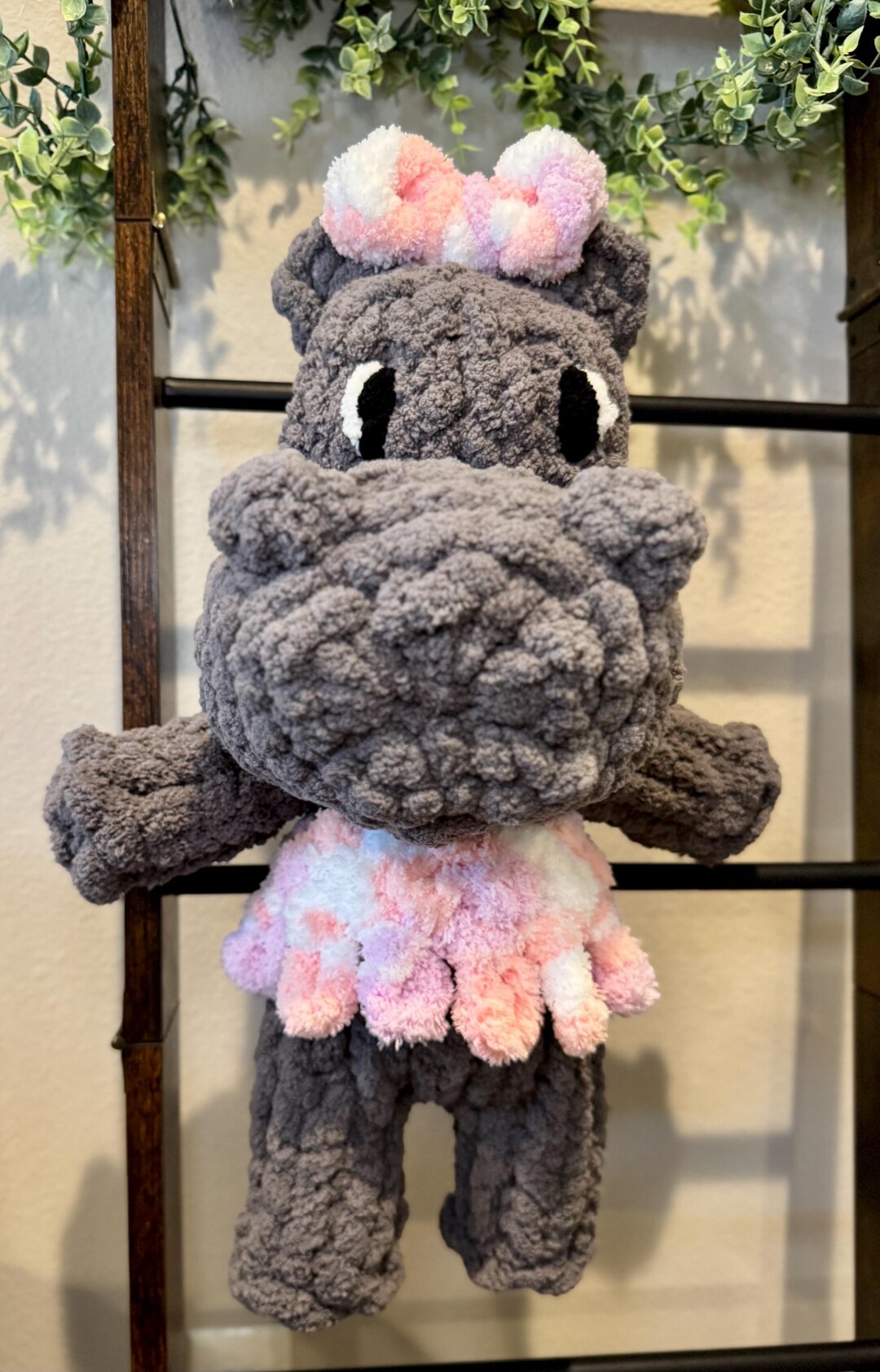 Hand Knit Chunky Hippo Plush Finger Knit Stuffed Animal - Etsy Australia