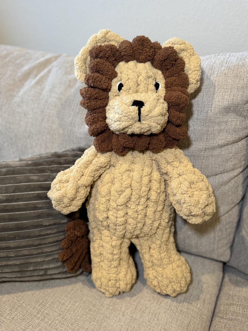 Hand Knit Chunky Lion Plush - Etsy