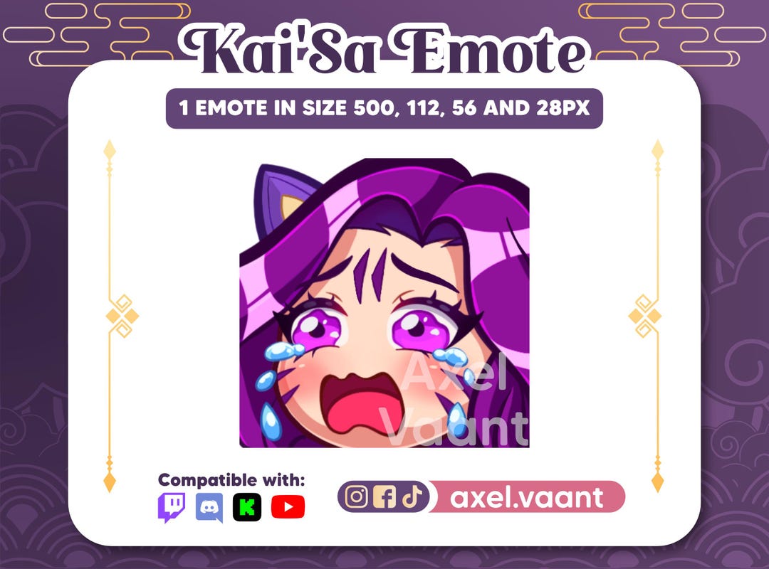 Kaisa Cry Twitch Emote | Discord Sticker | League of Legends Emote ...