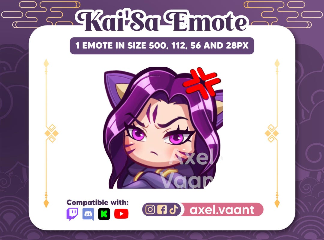 Kaisa Twitch Emote | Discord Sticker | League of Legends Emote | Stream ...