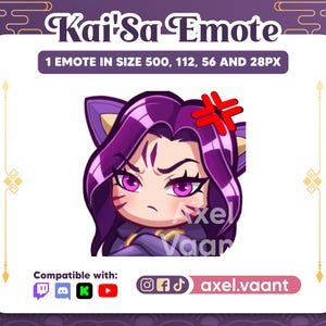 Kaisa Twitch Emote | Discord Sticker | League of Legends Emote | Stream ...