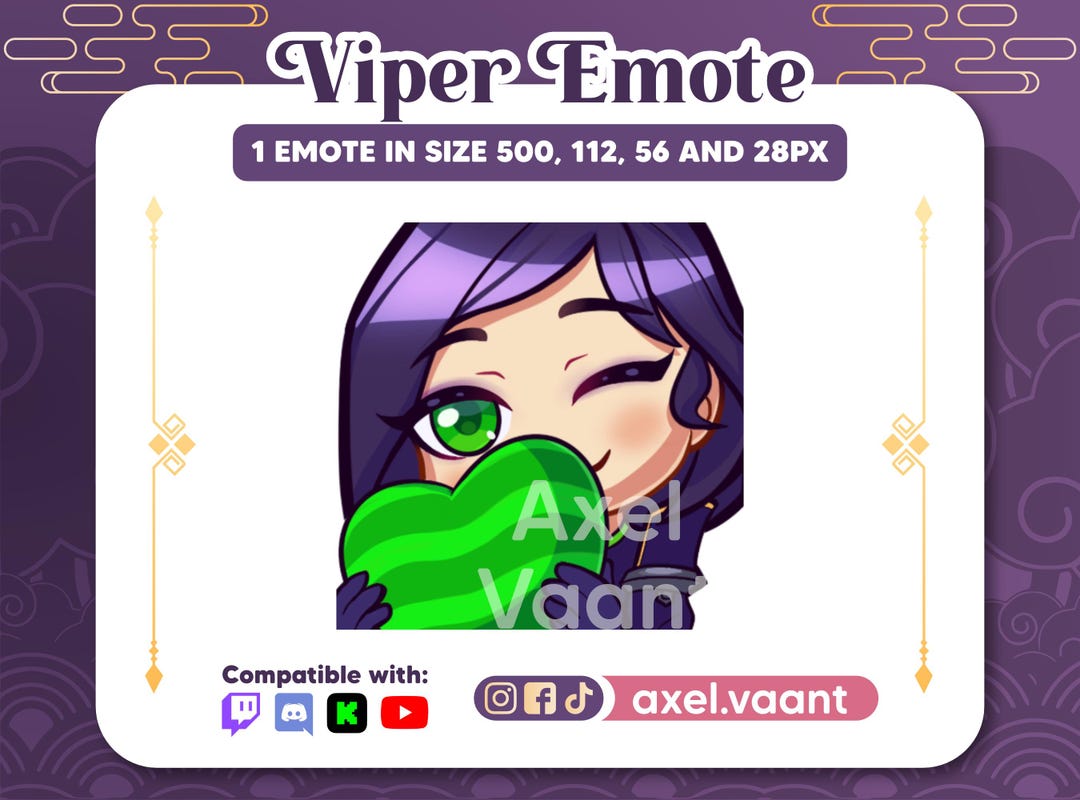 Viper Heart Twitch Emote | Discord Sticker | Valorant Emote | Stream ...