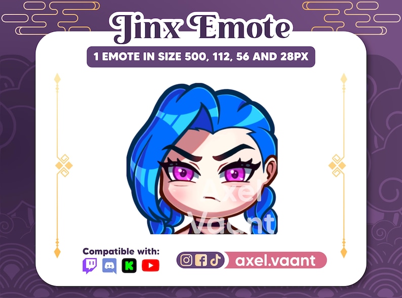 ARCANE Jinx Mad Twitch Emote | Discord Sticker | Arcane Emote | Stream ...