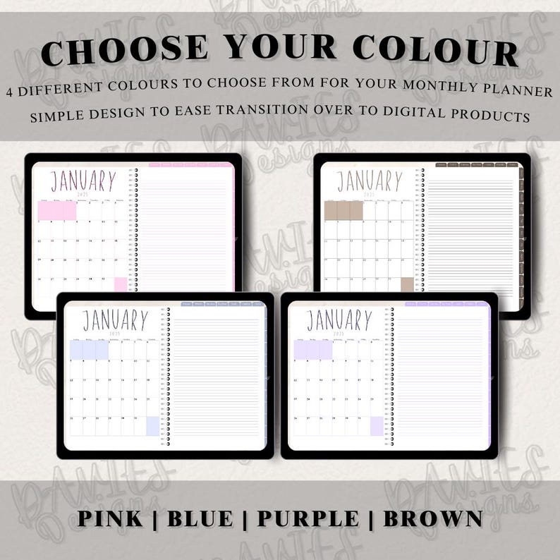 2025 Digital Monthly Planner | Simple Monthly Finances, Health ...