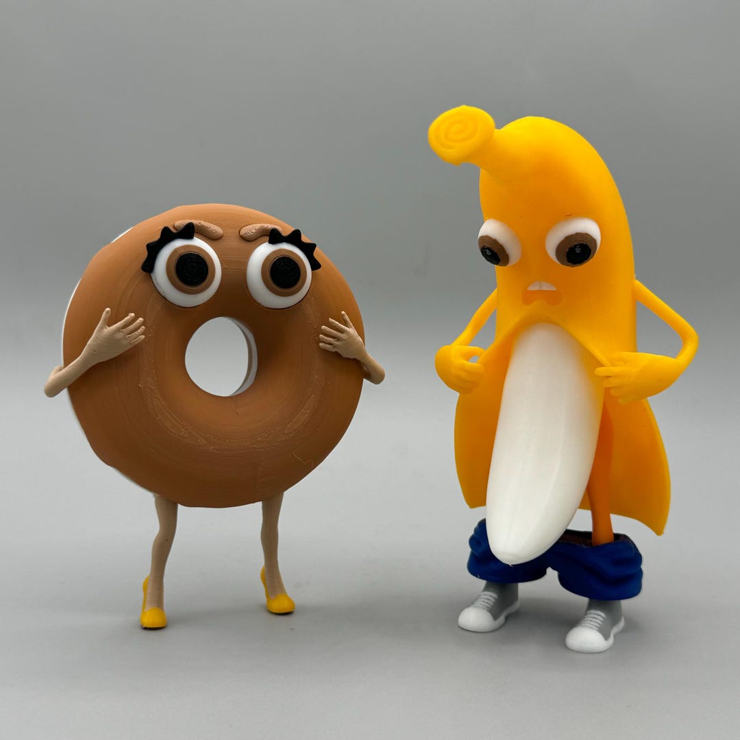 Funny Banana and Donut Figurine 3D Printed - Etsy
