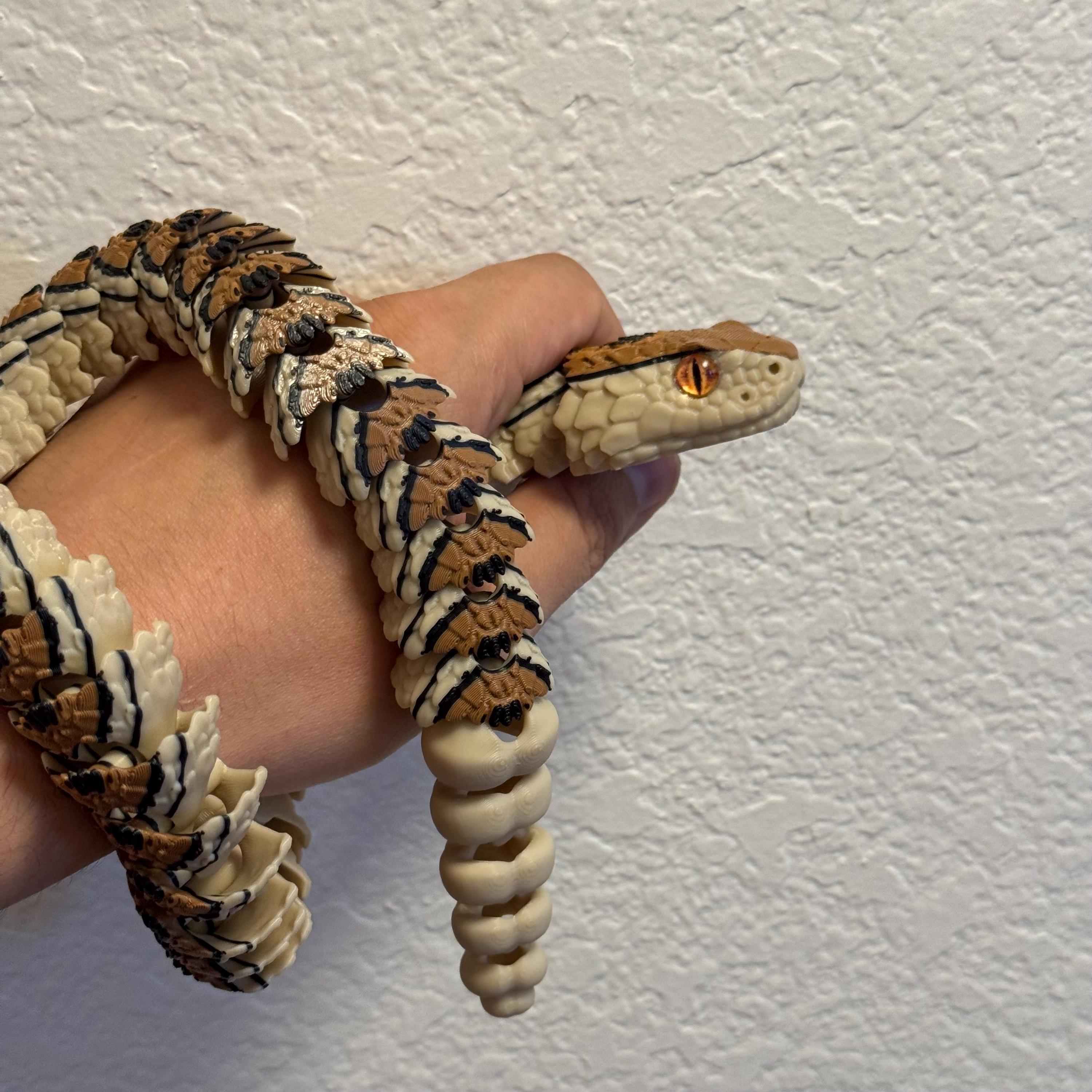 Articulated Rattlesnake – 3D Printed Flexible Snake Toy, Realistic ...