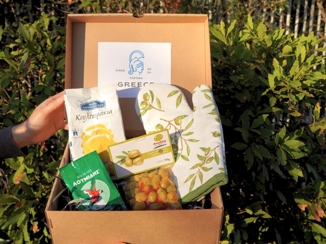 Greek Coffee Gift Set, Olive Kitchen Mitten, Lemon Koulourakia Cookies ...