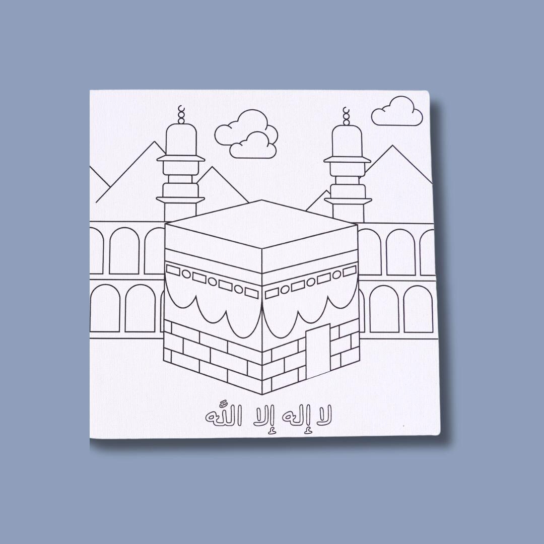 DIY Mecca-islamic Painting & Coloring Canvas - Etsy