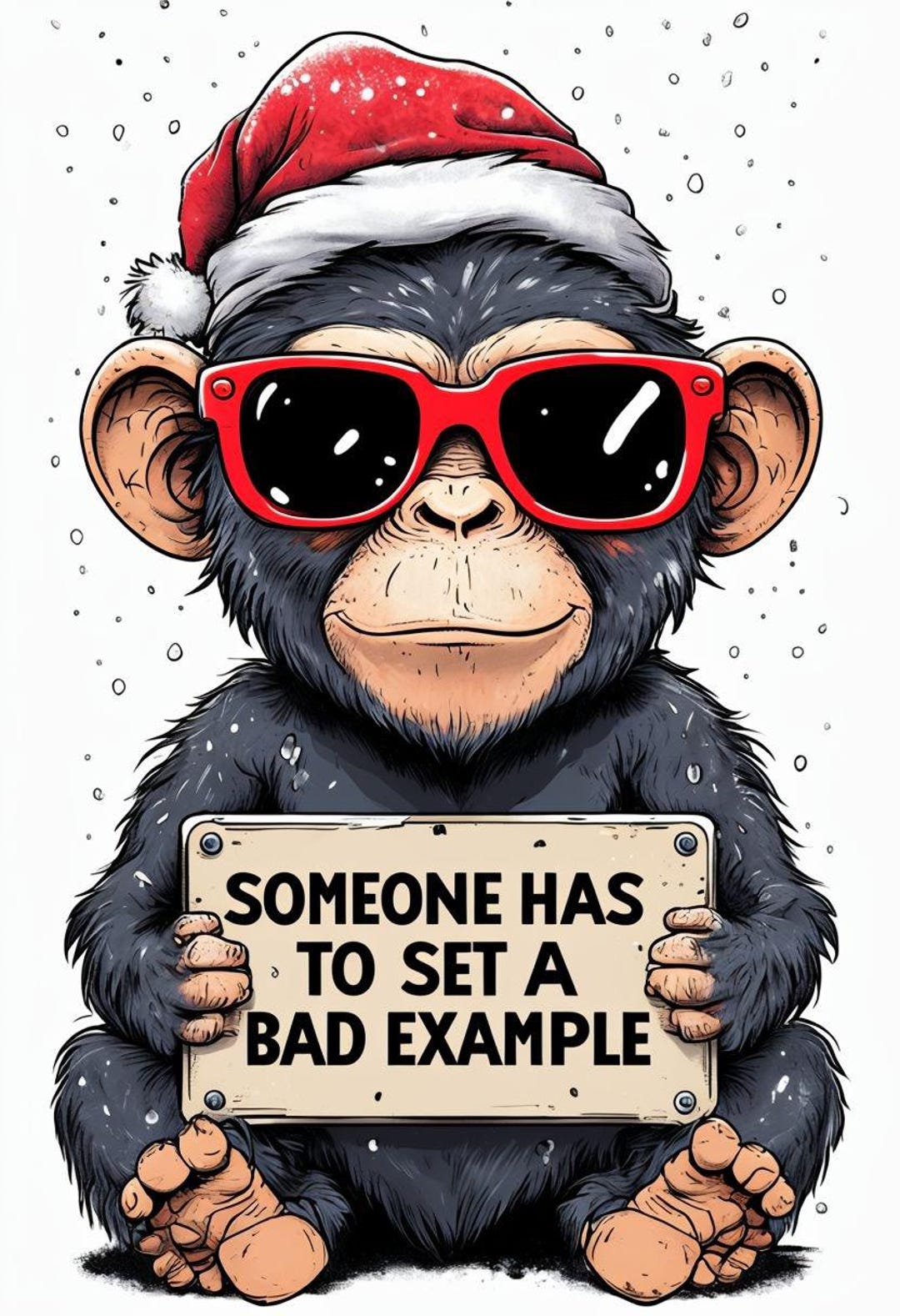 Christmas Monkey PNG Cute Holiday Monkey Clipart Digital Download for ...
