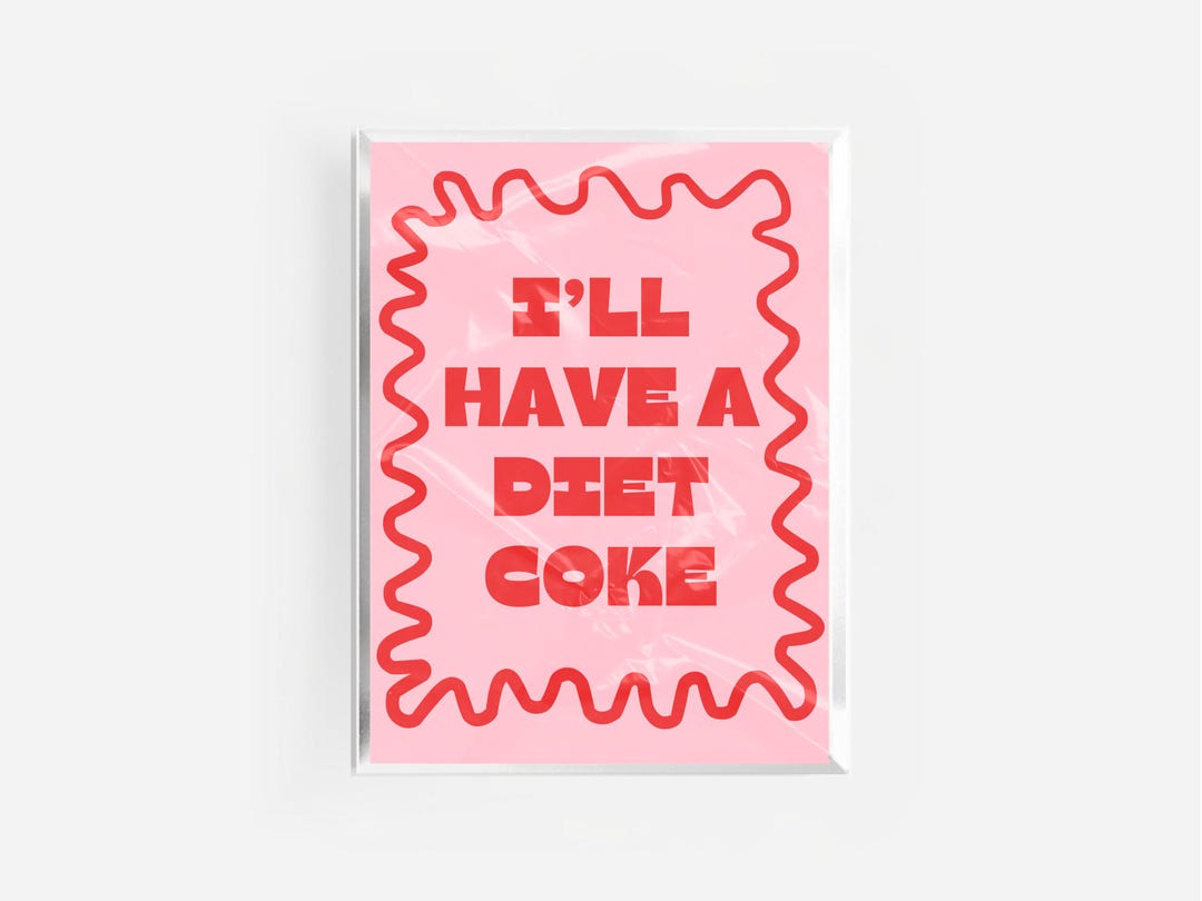 Diet Coke Print | Diet Coke Club Poster | Bar Cart Print | Kitchen ...