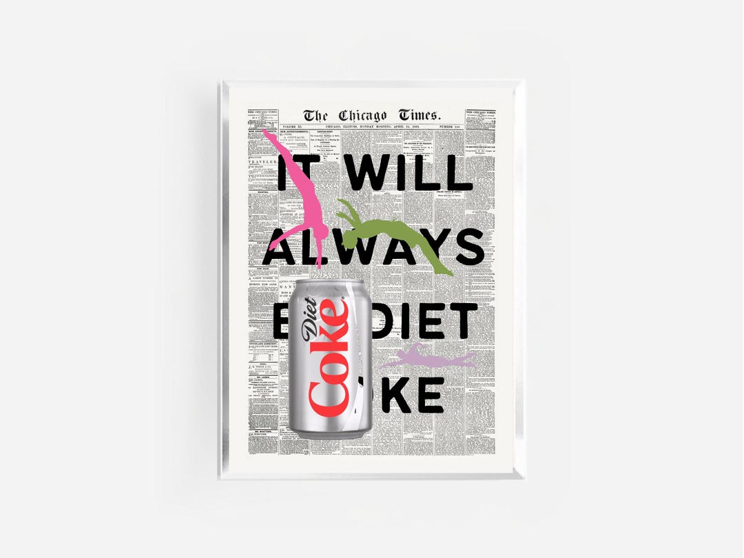 Diet Coke Print | Diet Coke Club Poster | Bar Cart Print | Kitchen ...