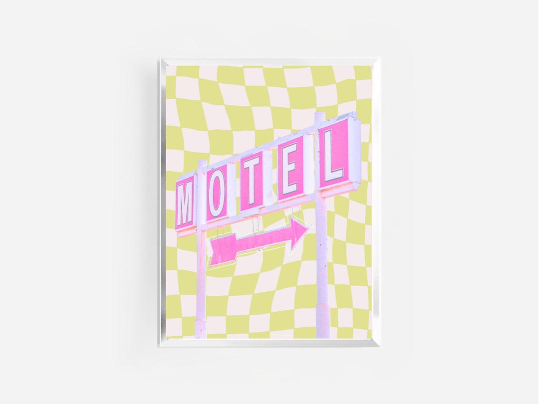 Motel Print | Vintage Retro Collage Poster | Southwestern Prints ...