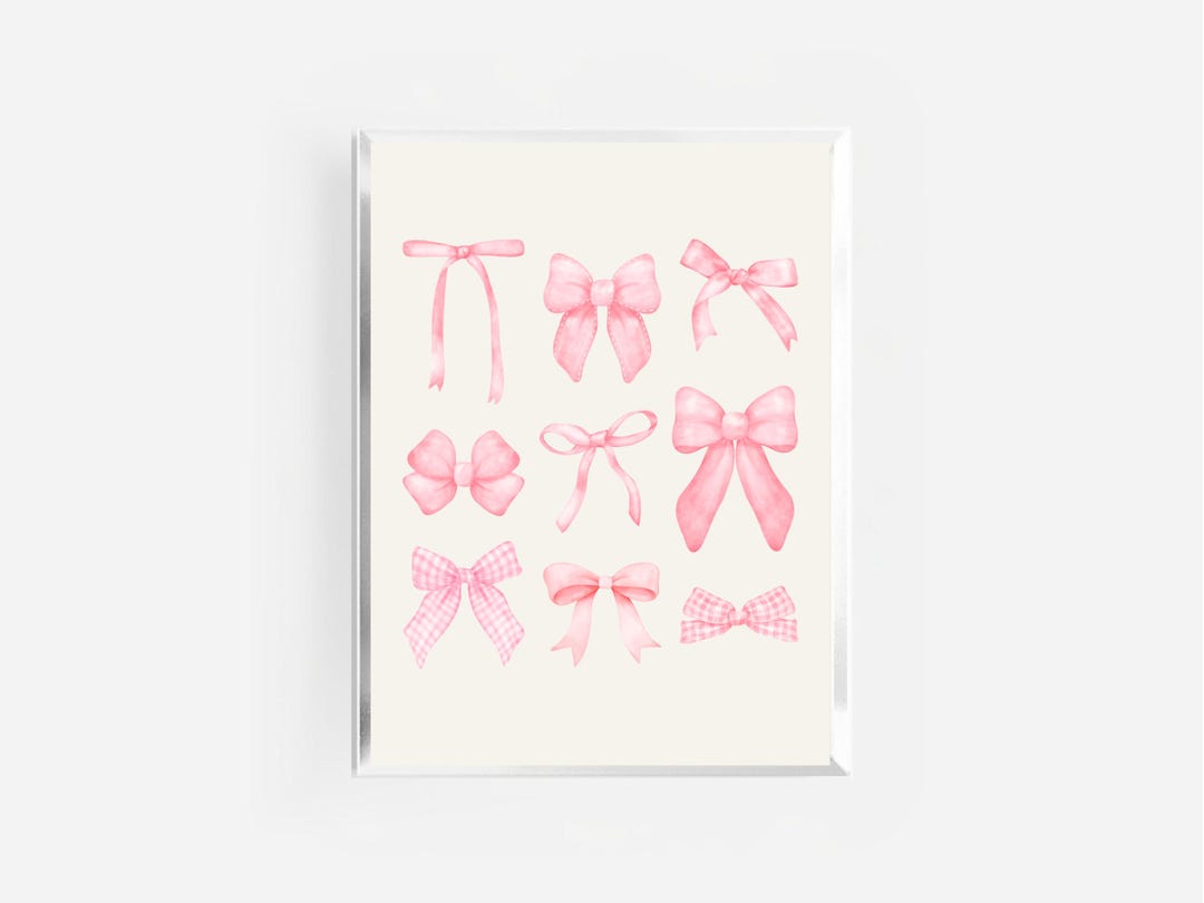 Coquette Bow Print | Girls Room Print | Nursery Wall Art | Trendy ...