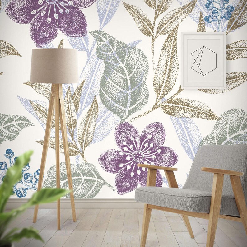 Freckled Flowers Removable Wallpaper - Etsy