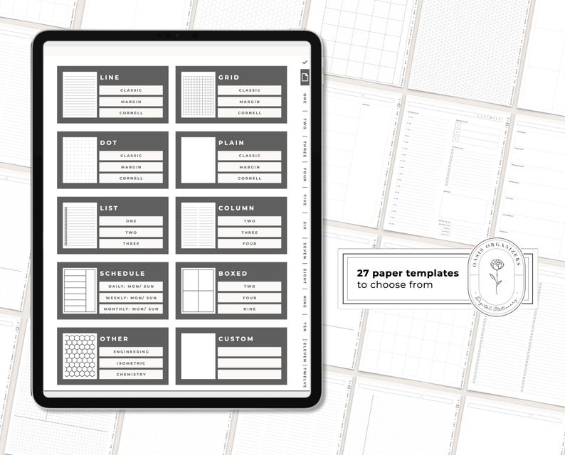 Digital Notebook Set: 132 Minimalist Pastel Covers, Hyperlinked Tabs ...