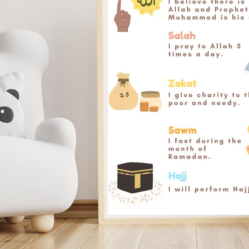 5 Pillars of Islam Childrens Poster - Etsy