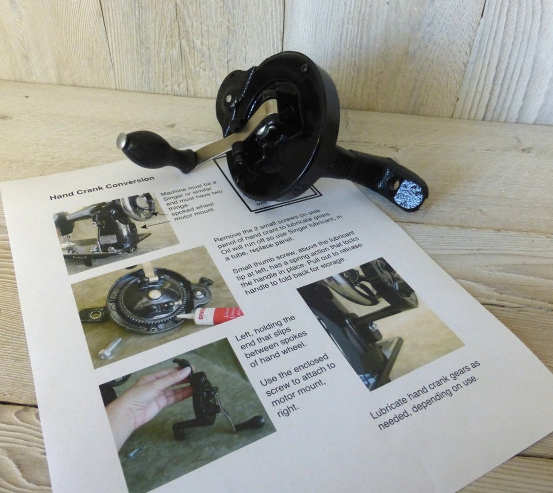 Hand Crank and Mounting Screw for Sewing Machine Reproduction Convert ...