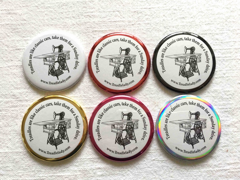 Treadle Sewing Machine, Pin, Pocket Mirror or Magnet "treadles Are Like ...