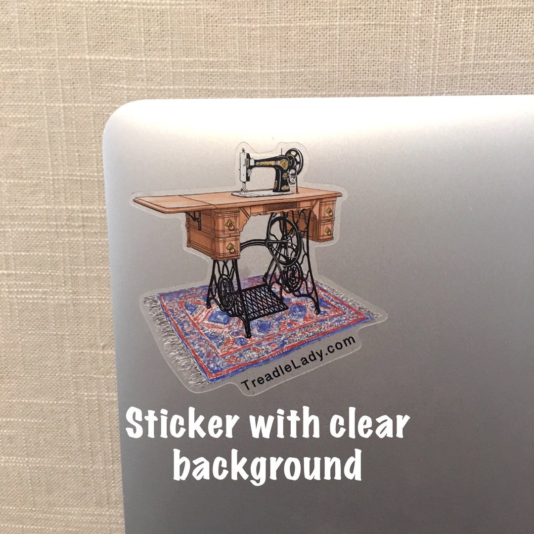 Singer VS2 Treadle Sewing Machine Sticker, Carpet Design (3x3 Inches ...