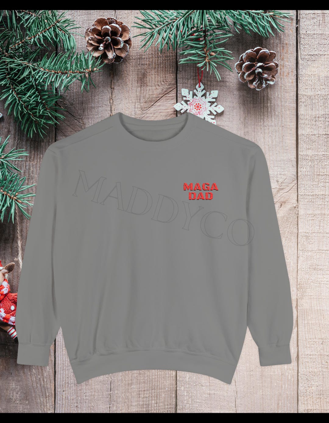 MAGA Dad Funny Embroidered Sweatshirt Bold Patriotic Dad Energy Gift ...