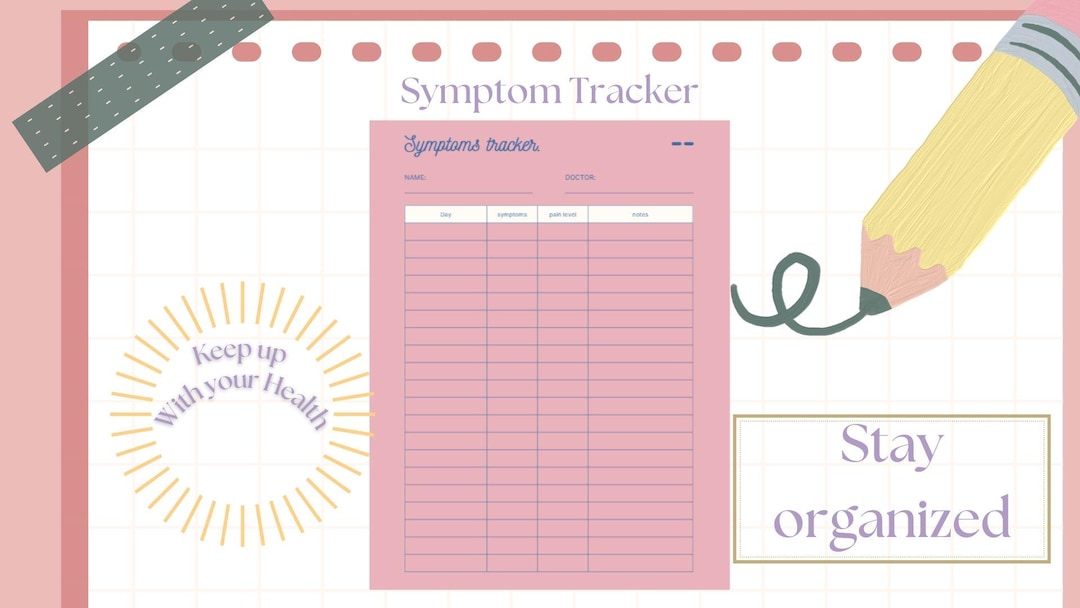 Digital Download Symptoms Tracker | Downloading Printable Tracker for ...