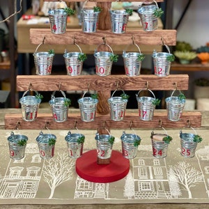 Wood Christmas Tree Advent Calendar, Table Top Countdown With ...