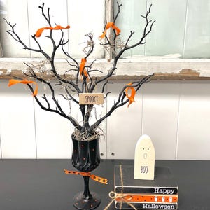 Halloween Tree Decor: Spooky Branches, Book Stack & Ghost - Etsy