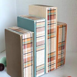 Fall Decor Wood Books for Book Shelf and Tiered Tray, Book Stack Shelf ...