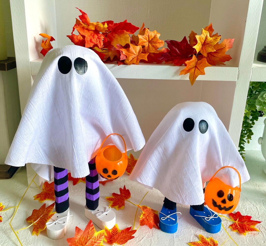 Ghost Trick or Treaters for Halloween Decor, Mantle Decor, Ghost With ...