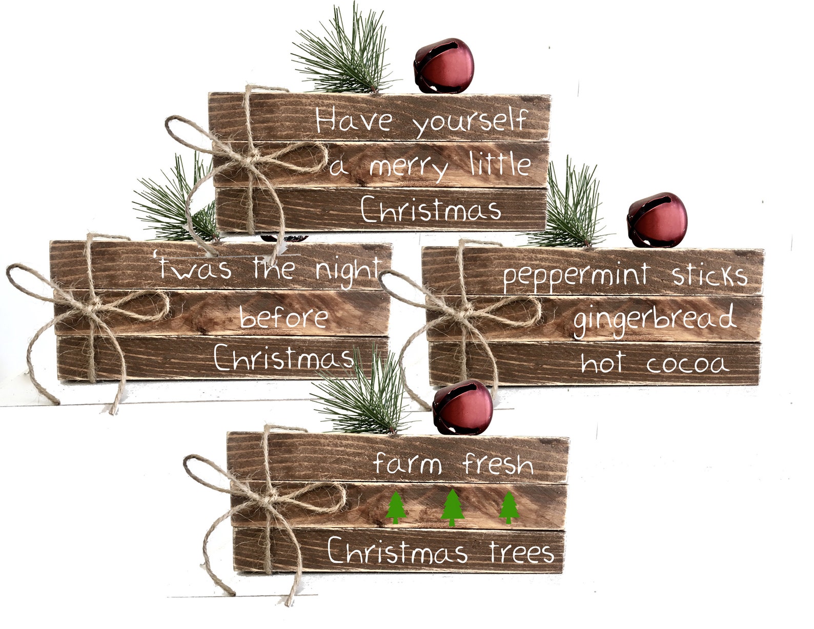 Christmas Book Bundle Rustic Mini Book Stack Christmas | Etsy