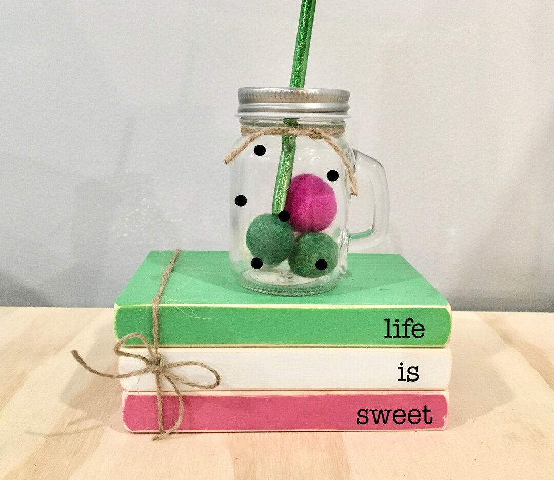 Watermelon Tiered Tray, Mini Book Stack, Tiered Tray, Watermelon Decor ...