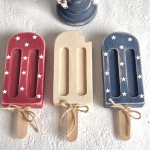 Rustic Wood Popsicles: 4th of July Tiered Tray Decor - Etsy