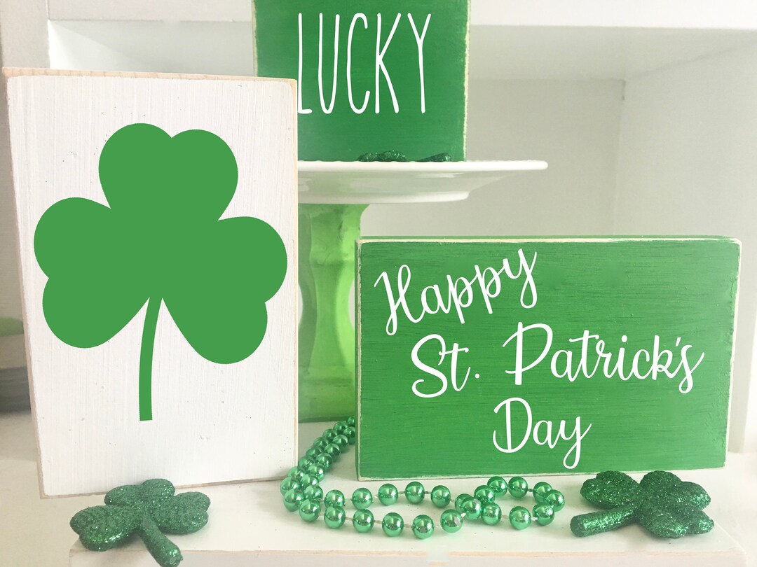 St. Patrick's Day Decor, Set of 3, Wooden Signs, Sign Bundle, Tiered ...