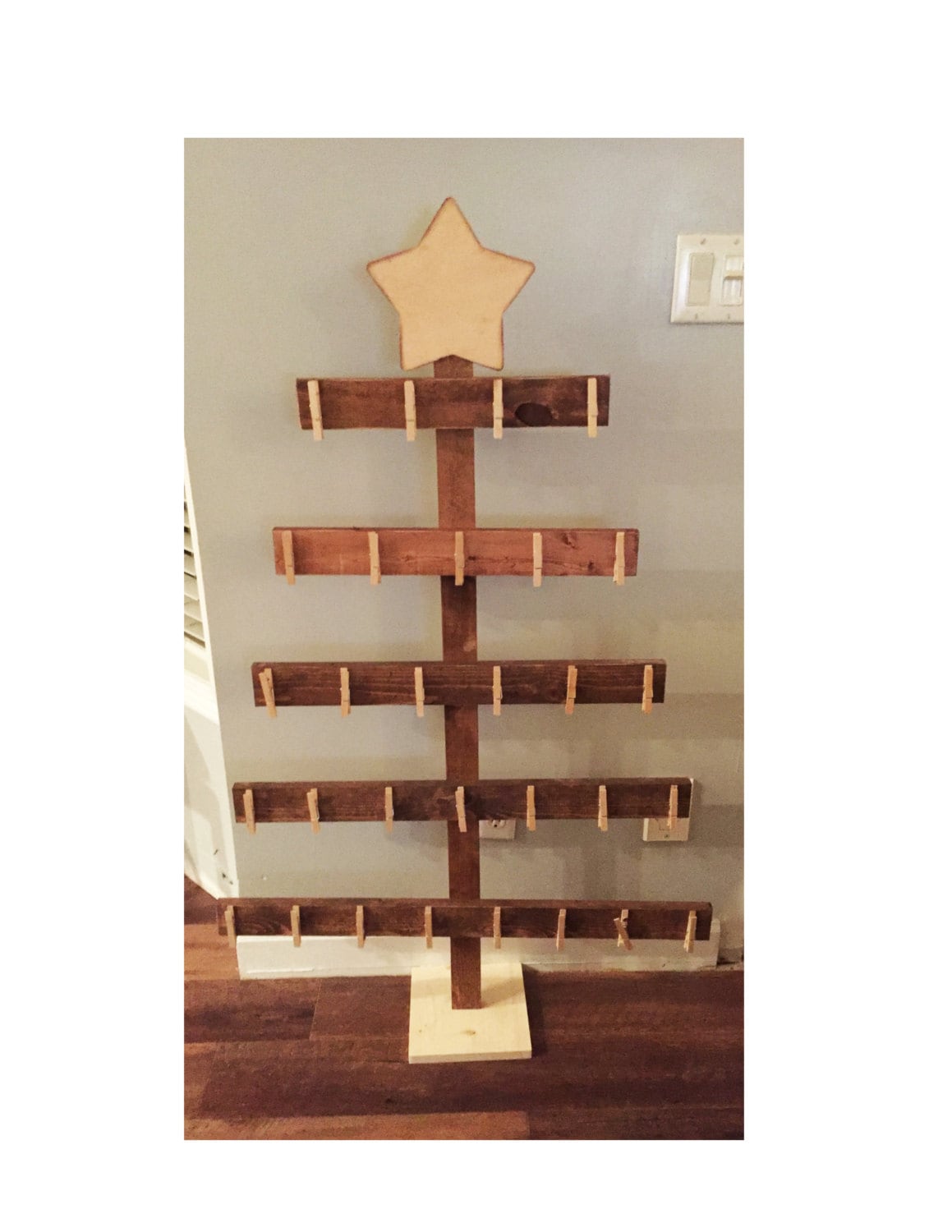 Rustic Wood Christmas Card Holder Tree: 4ft Merry Mail Display - Etsy