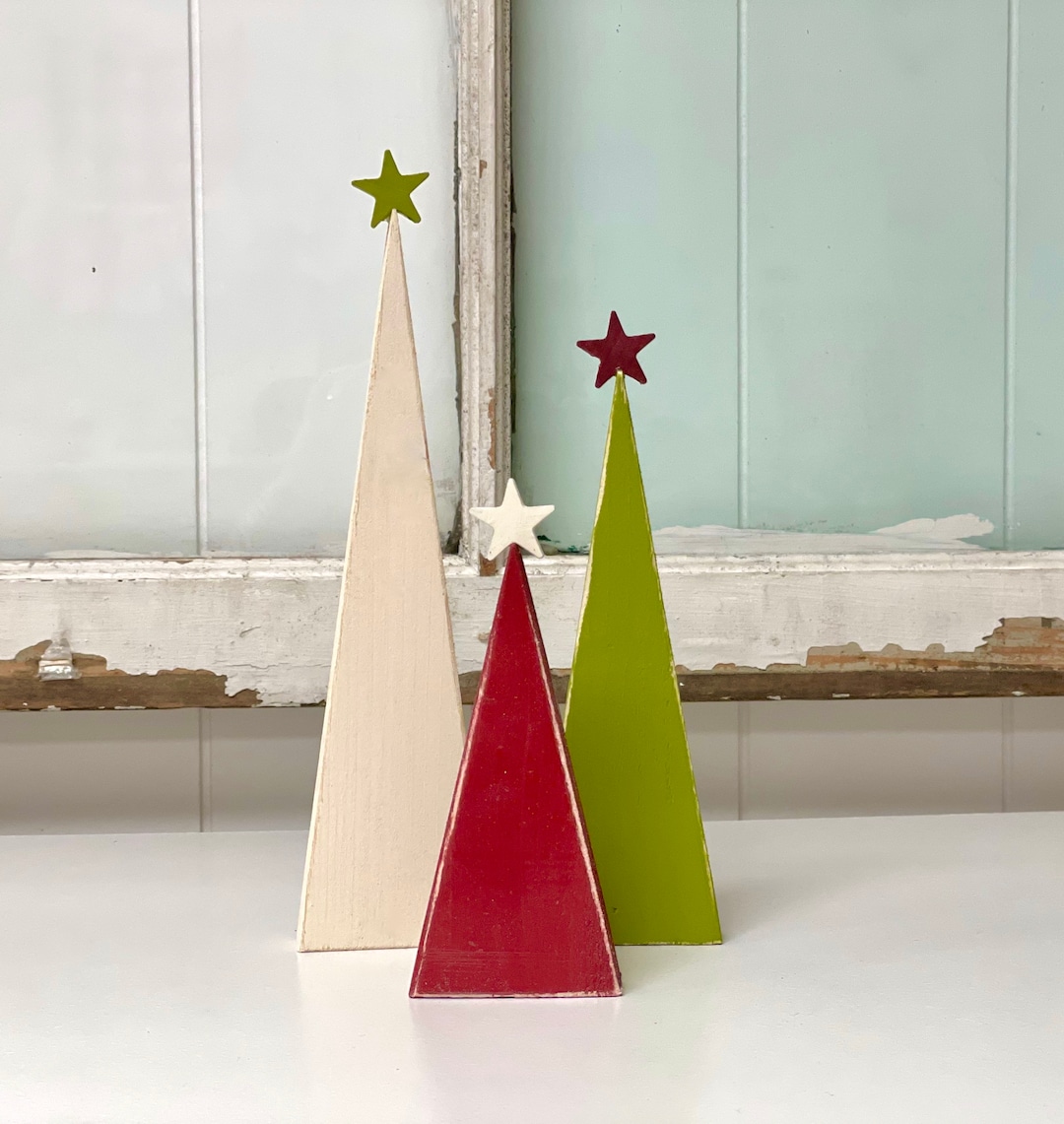 Wood Christmas Trees, Set of 3 Trees, Christmas Decor - Etsy