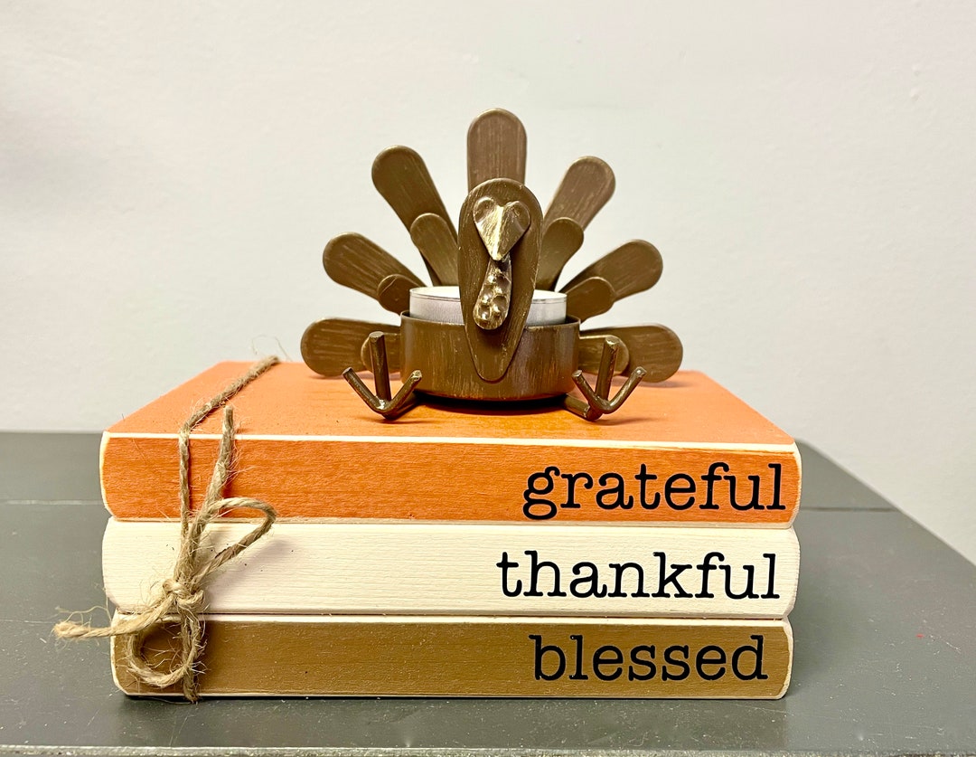 Fall Decor, Thanksgiving Books, Mini Book Bundle, Book Stack, Turkey T ...