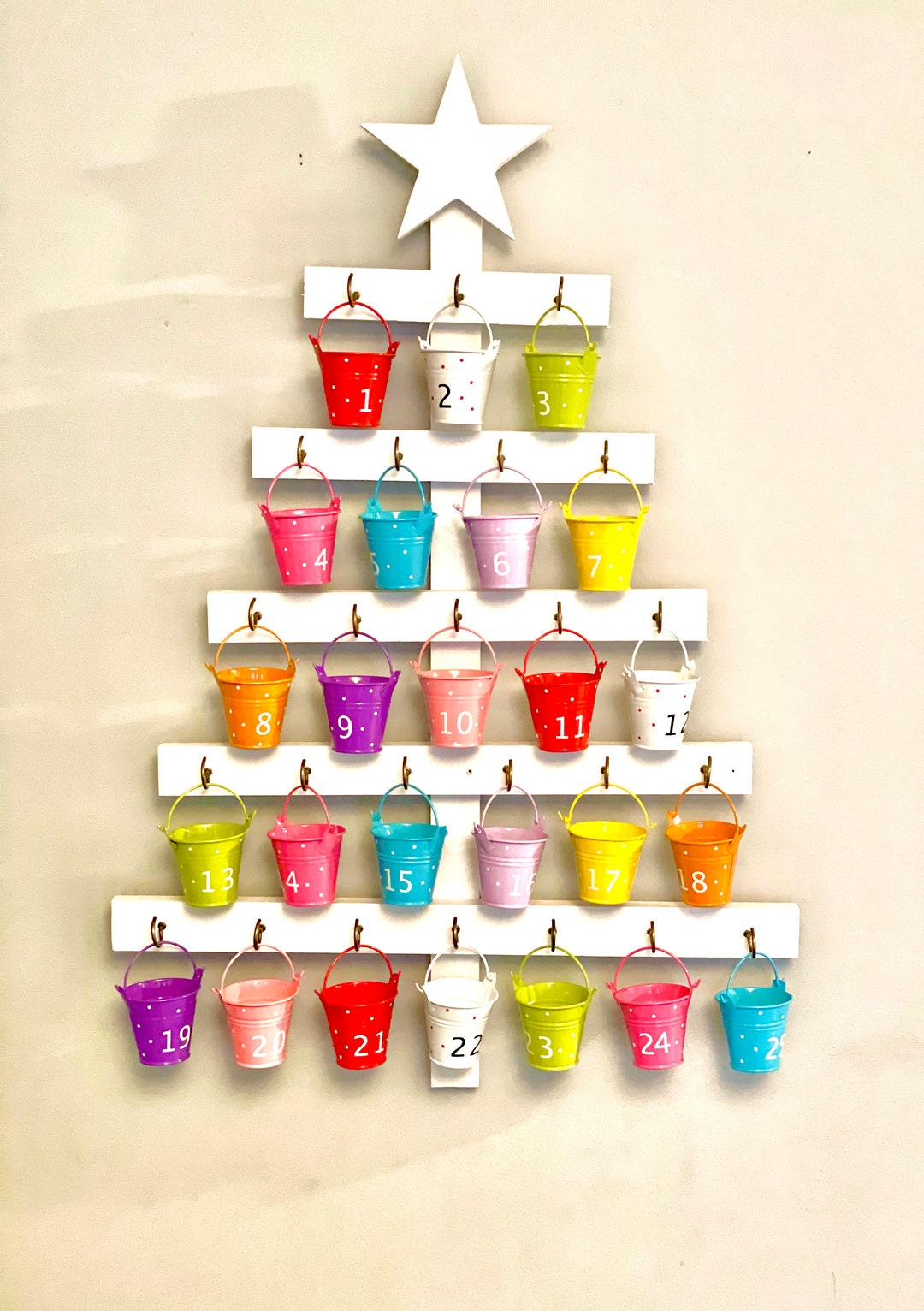 Christmas Advent Calendar, Wooden Tree, Christmas Countdown With ...