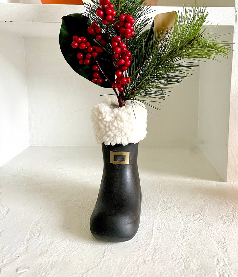 Ceramic Santa Boot Planter, Christmas Decor - Etsy