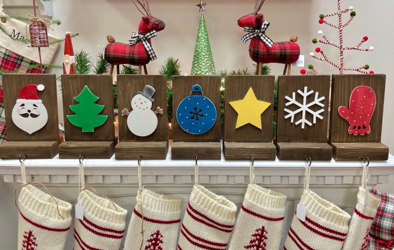 Wooden Stocking Holder Rustic Christmas Stocking Hooks - Etsy