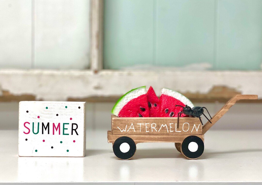 Watermelon Wagon Summer Tiered Tray Decor: Handmade Wood Sign - Etsy