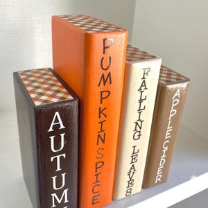 Faux Wooden Fall Book Stack: Rustic Tiered Tray Decor - Etsy