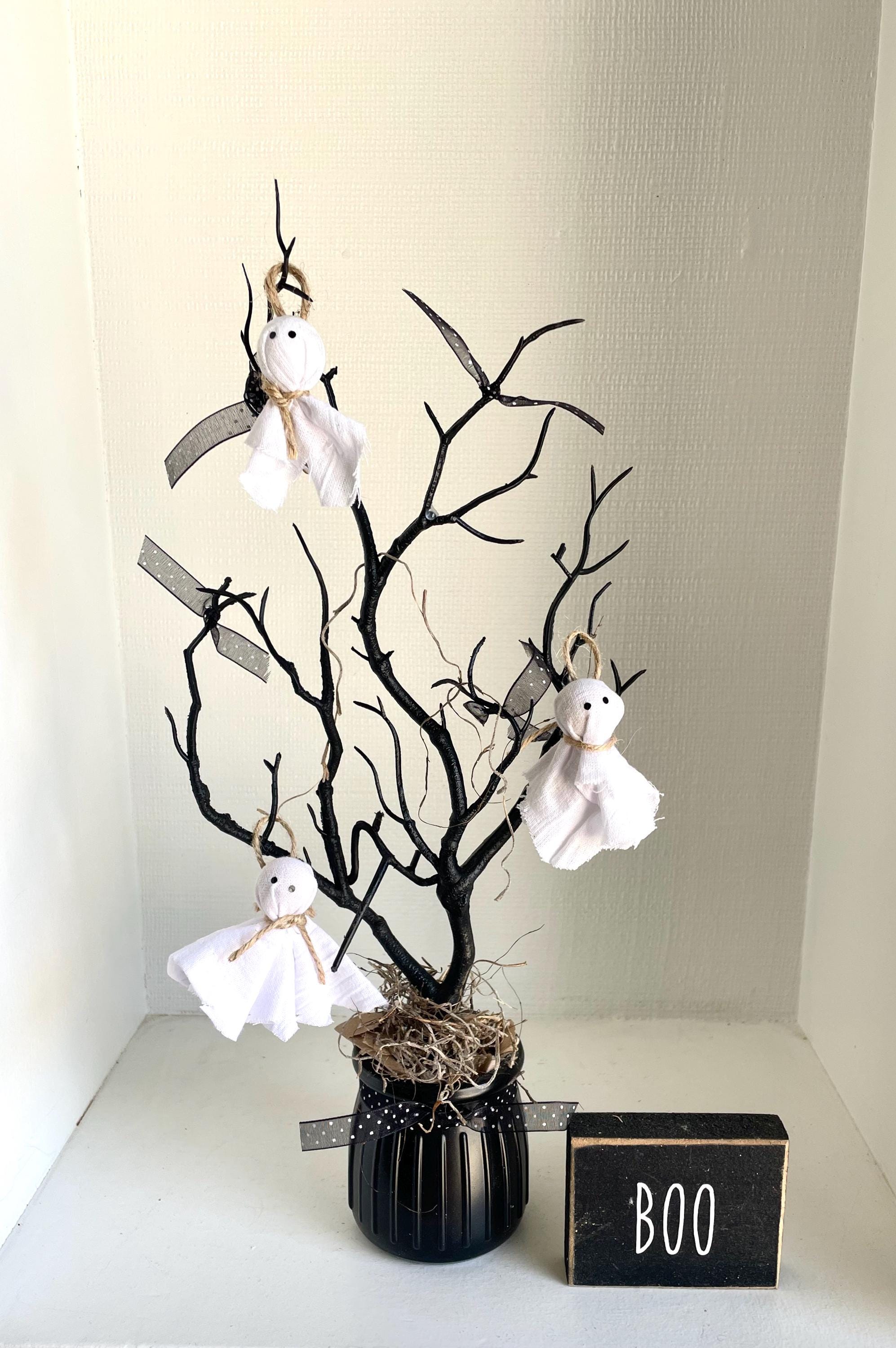 Halloween Tree Branches With Ghosts, Spooky Halloween Tiered Tray Decor ...