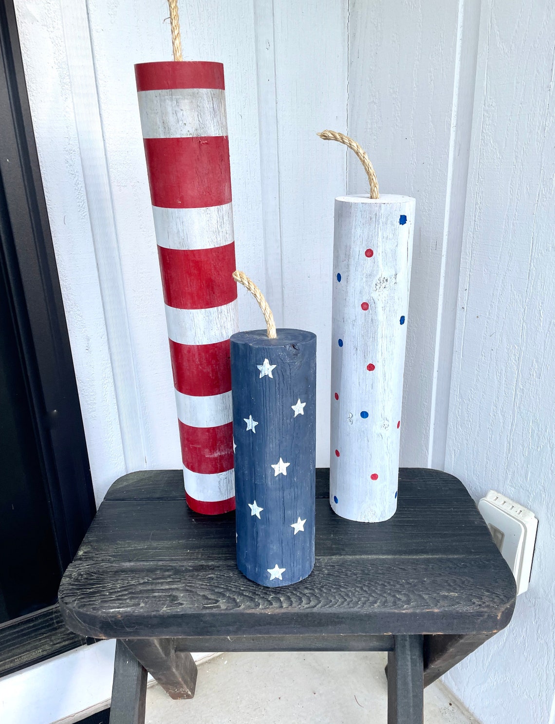 Large Wood Firecrackers for Front Porch 4th of July Decor for Home - Etsy