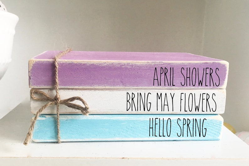 Mini Book Bundle Book Stack Spring Books April Showers - Etsy