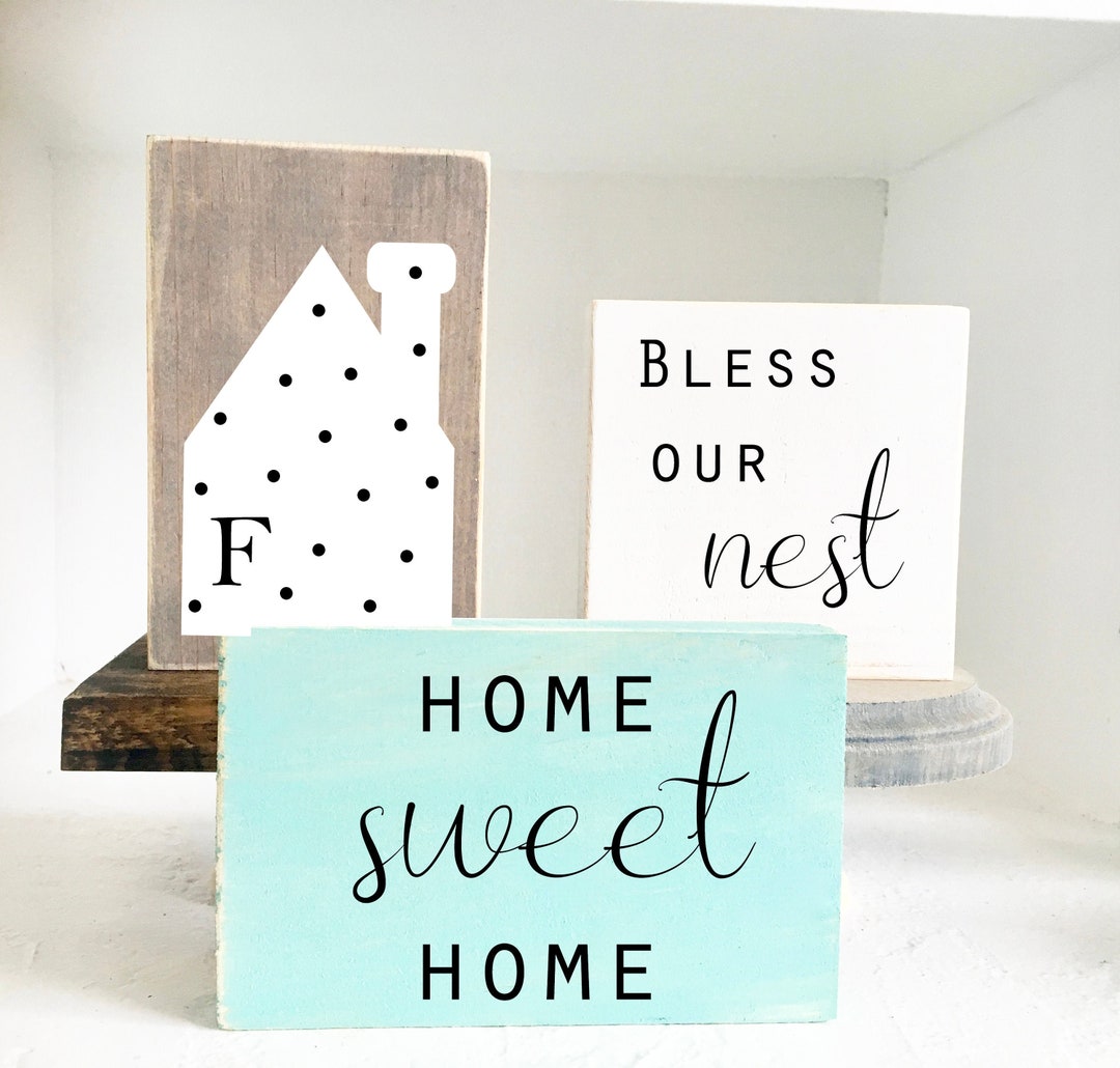 Personalized- Home Sweet Home- Tiered Tray Signs- Coffee Bar Decor ...