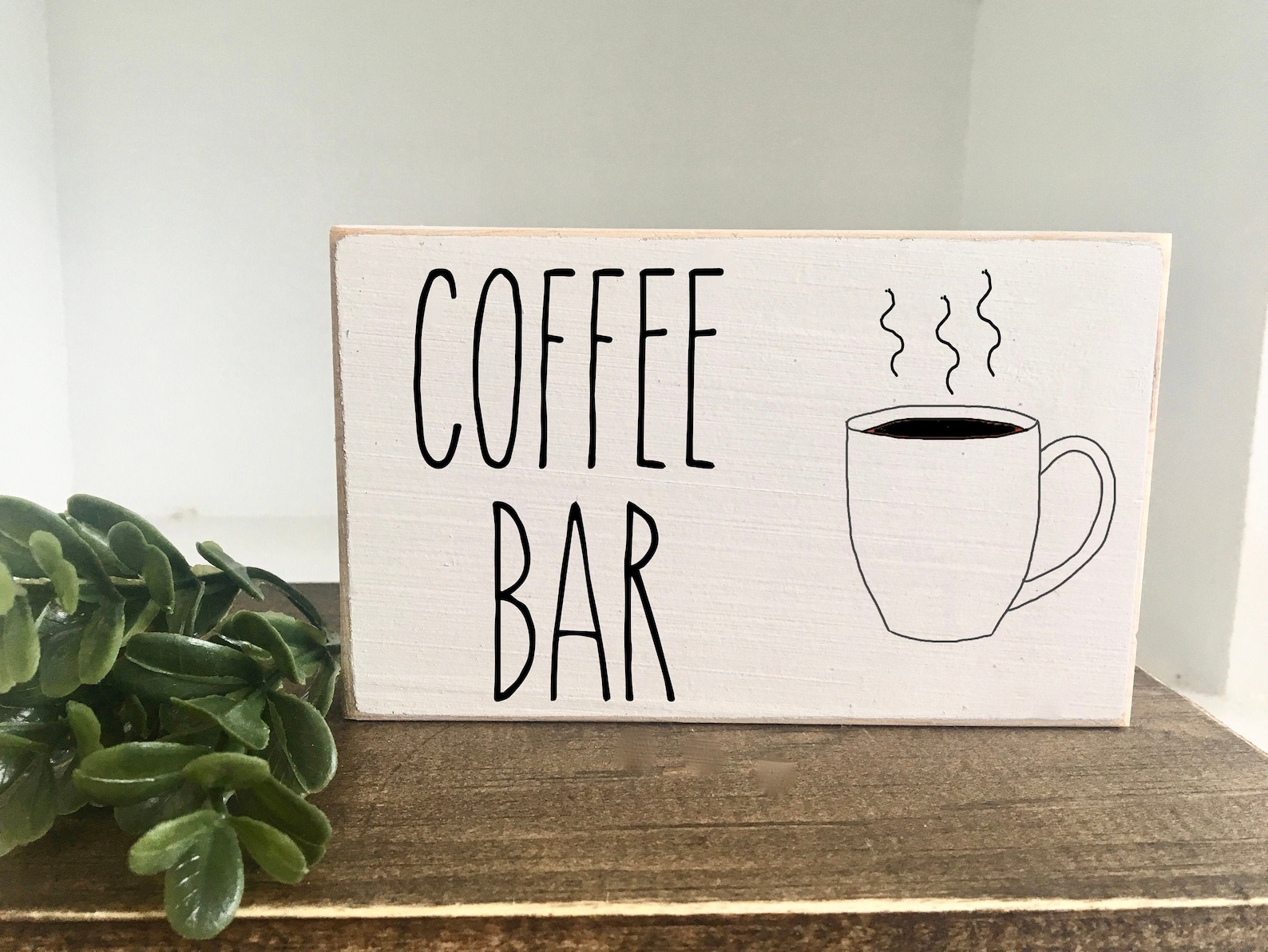 Coffee Bar Sign Home Decor Wooden Sign Tiered Tray Sign | Etsy