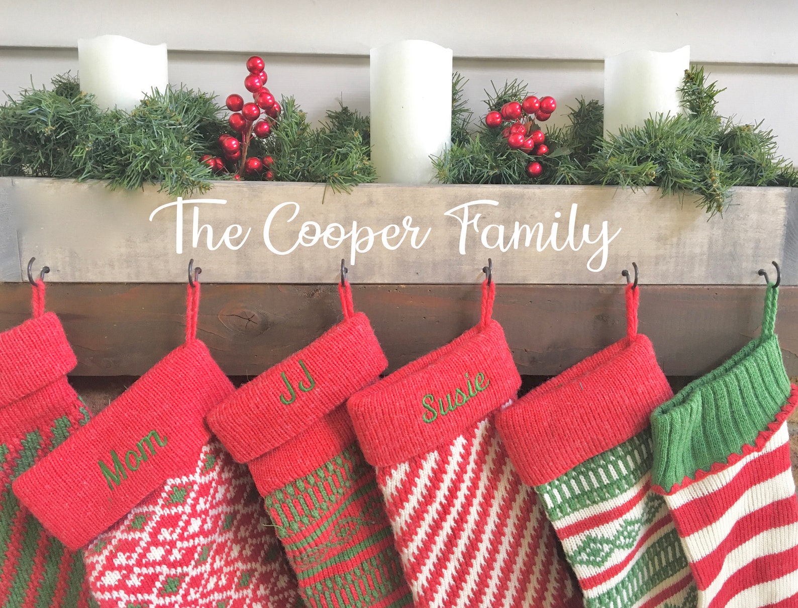 Personalized Family Stocking Holder Gray Box Christmas - Etsy