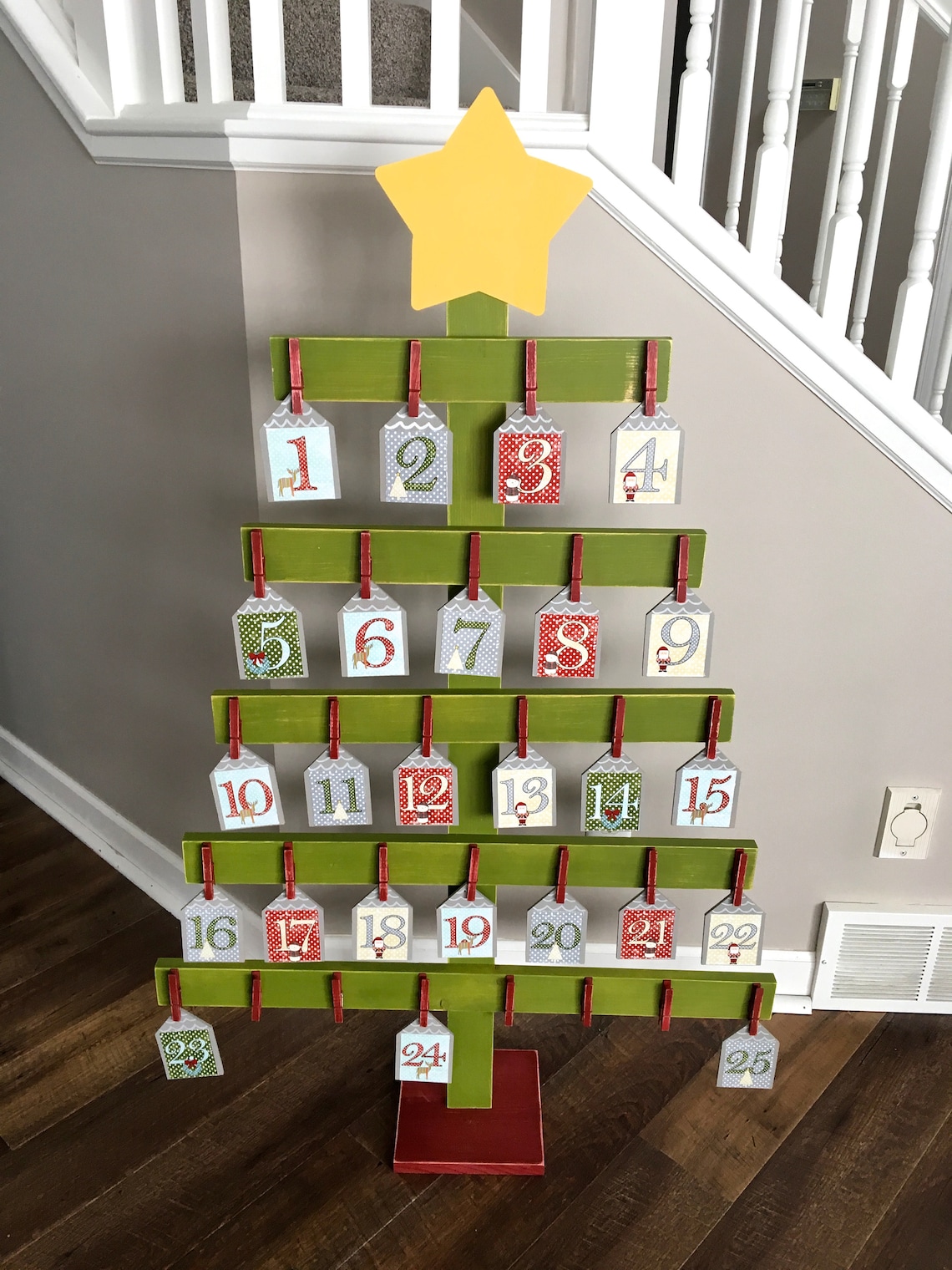 Rustic Wood Christmas Tree Card Holder: 4ft Merry Mail Display - Etsy